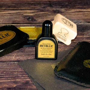 Stazon Metallic Solvent Ink Kit – Gold Colored Ink for Versatile ...