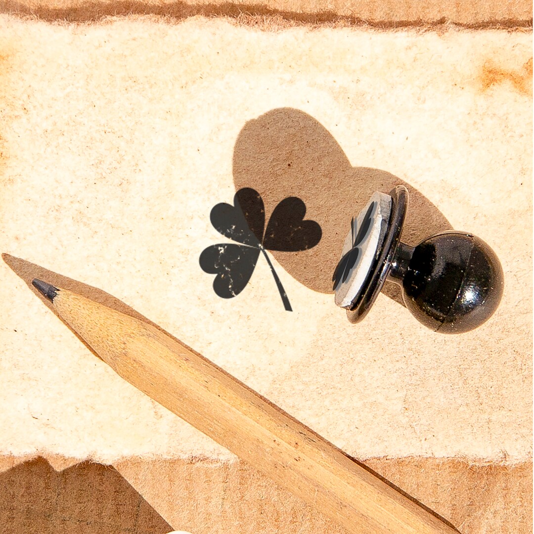 Small Stamp Clover Leaf - Mini Rubber Stamp for Lucky Charms and St ...