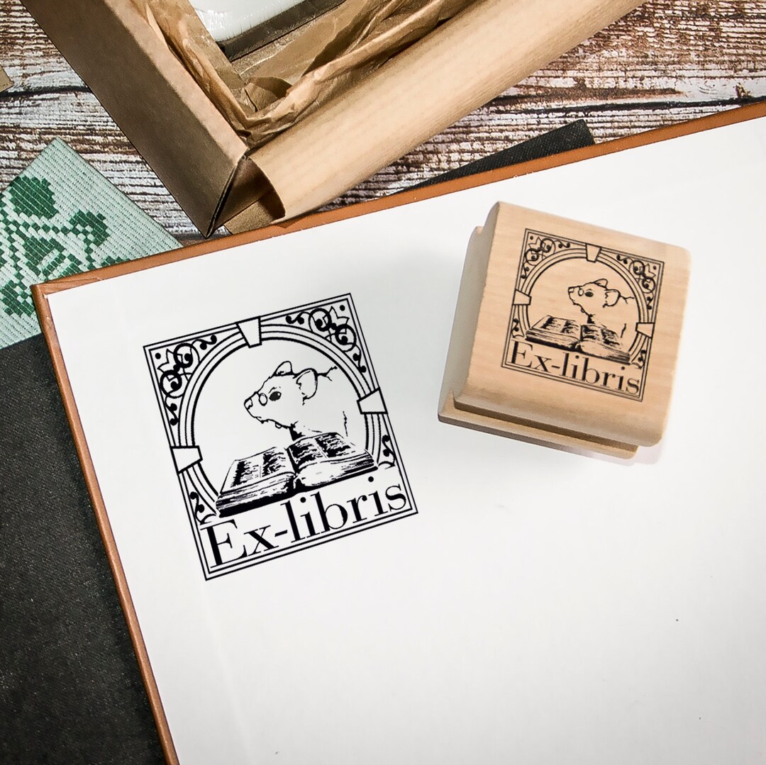 Rat Ex Libris Rubber Stamp: Book Embosser With Ink Pad - Etsy