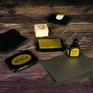 Stazon Metallic Solvent Ink Kit – Gold Colored Ink for Versatile ...