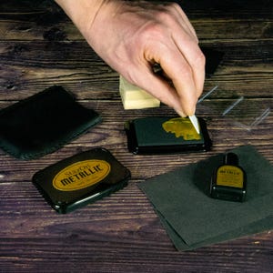 Stazon Metallic Solvent Ink Kit – Gold Colored Ink for Versatile ...