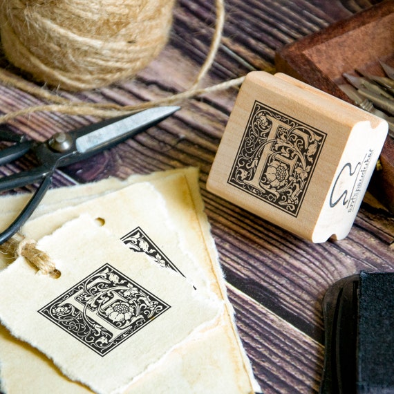 F Monogram Rubber Stamp Rubber Stamp, Custom Rubber Stamp,