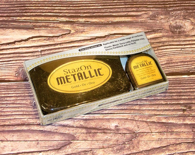 Stazon Metallic Solvent Ink Kit – Gold Colored Ink for Versatile ...