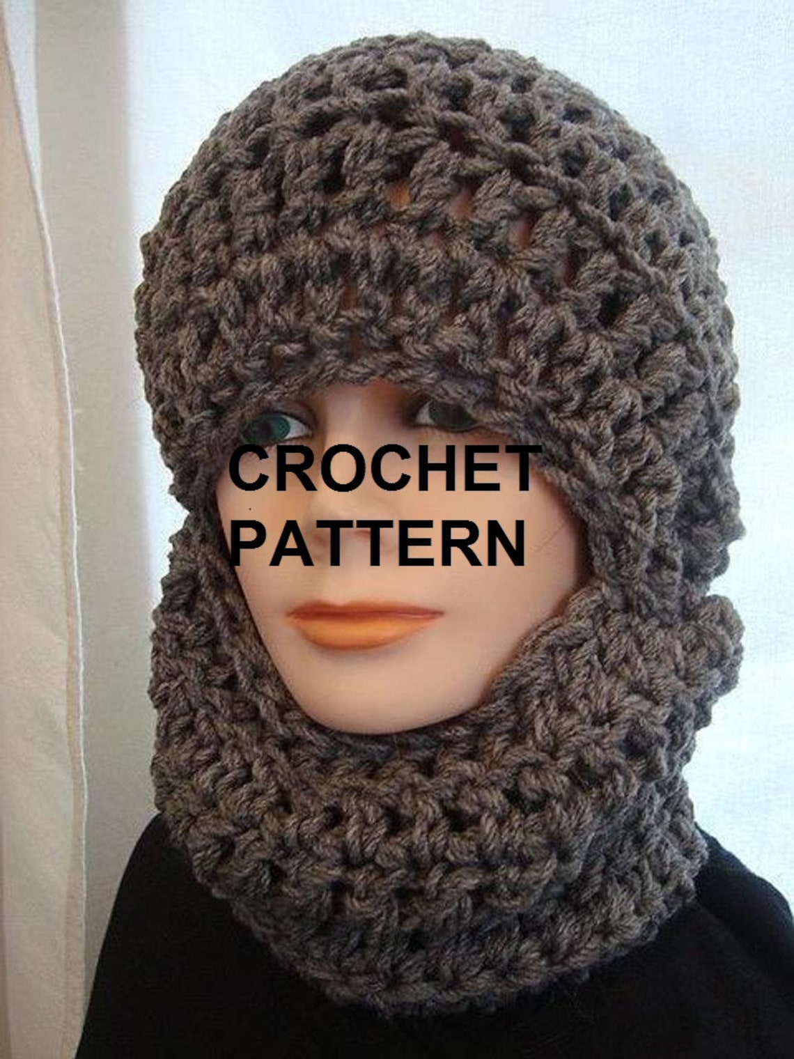 HAT Crochet Pattern, Ski Mask Unisex Chunky Style Winter Hat, Adult ...