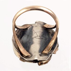 10K Gold & Fire Agate Ring - Signed Alfred Joe - Gold Southwestern Ring ...