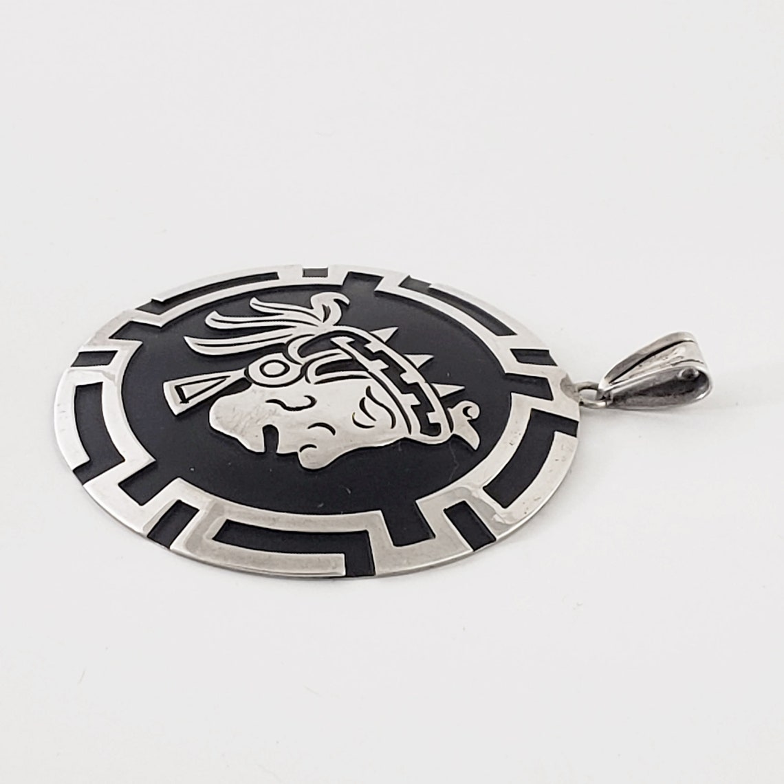 Huge Aztec Warrior Medallion in Sterling Silver 1 Ozt - Etsy