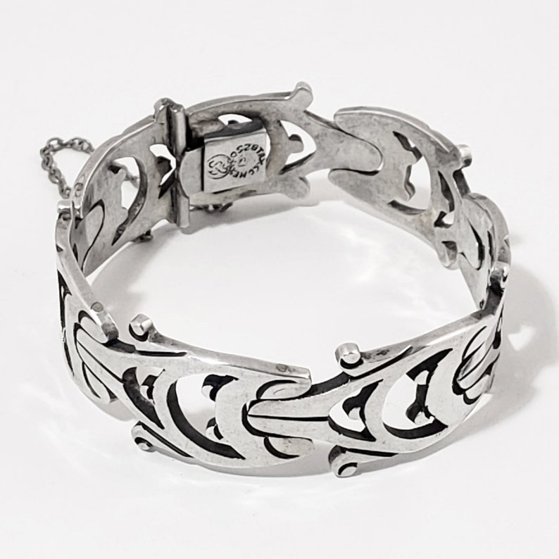 Heavy Sterling Silver Bracelet With Unique Link Design | Etsy