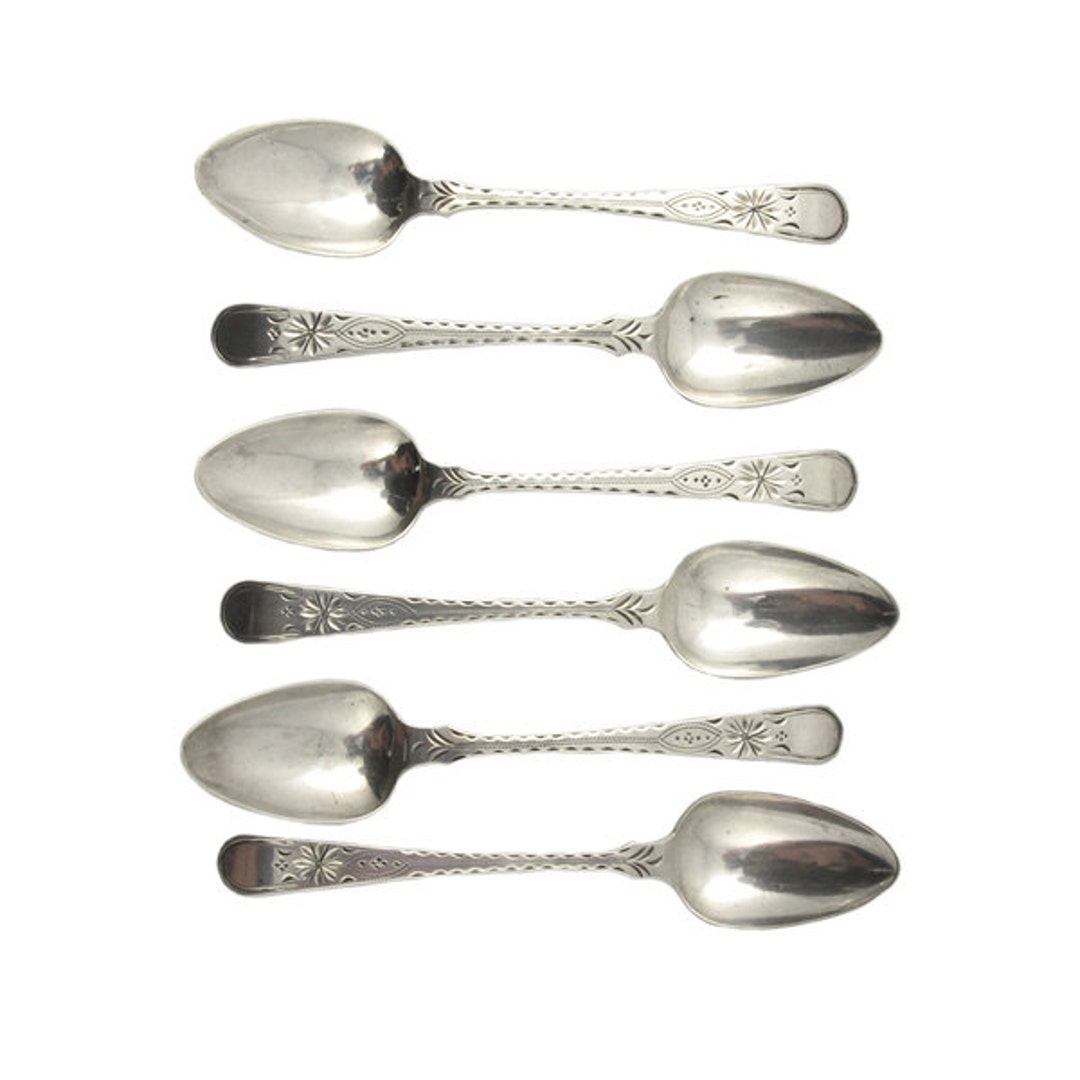 Set of 6 Georgian Sterling Silver Spoons 1790s by Richard - Etsy
