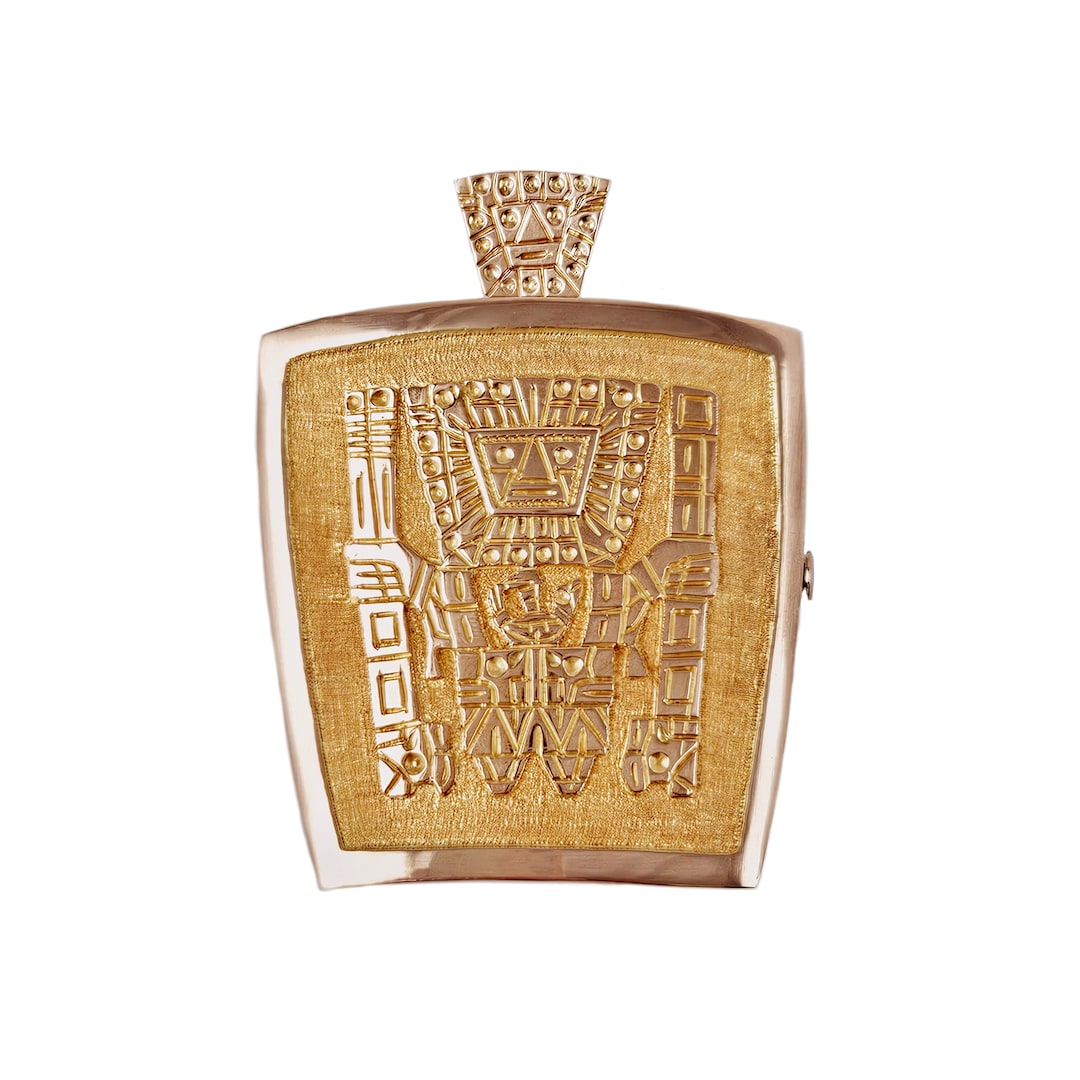 Vintage Solid 18K Gold Pendant Brooch - Viracocha Inca God of Creation ...
