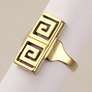 Vintage 18K Gold Ring - Double Greek Key Design - Size 4 - Etsy