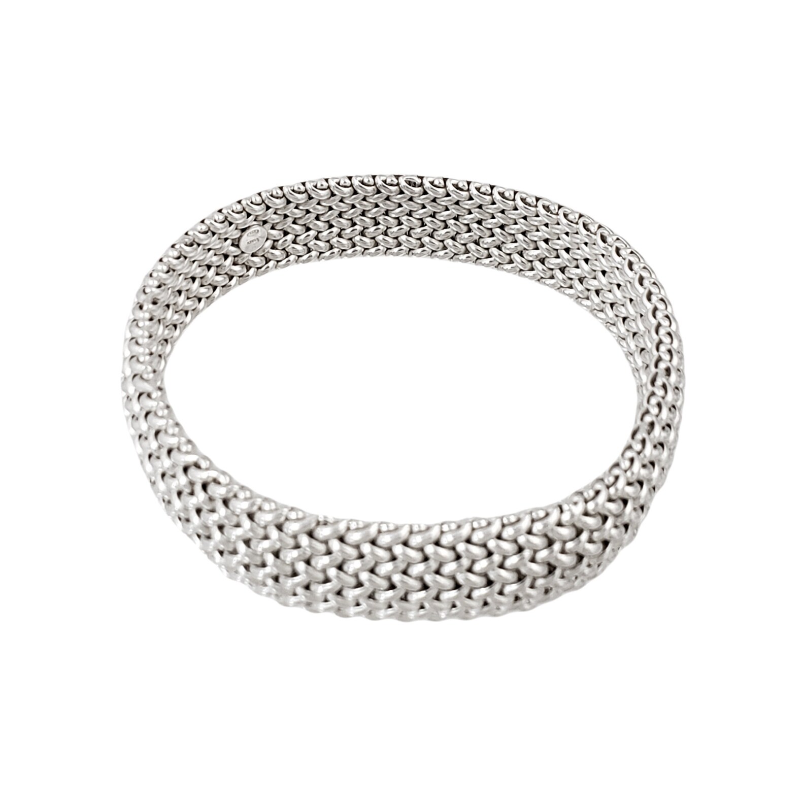 Vintage Sterling Silver Mesh Bangle Flexible Woven Chain - Etsy