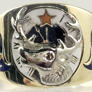 Vintage Elks Lodge Ring in 14K Gold and Enamel BPOE Size - Etsy