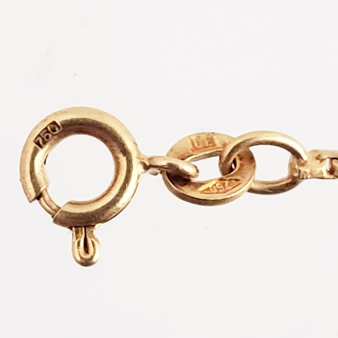 Solid 18K Gold Chain Vintage European Necklace 18 - Etsy