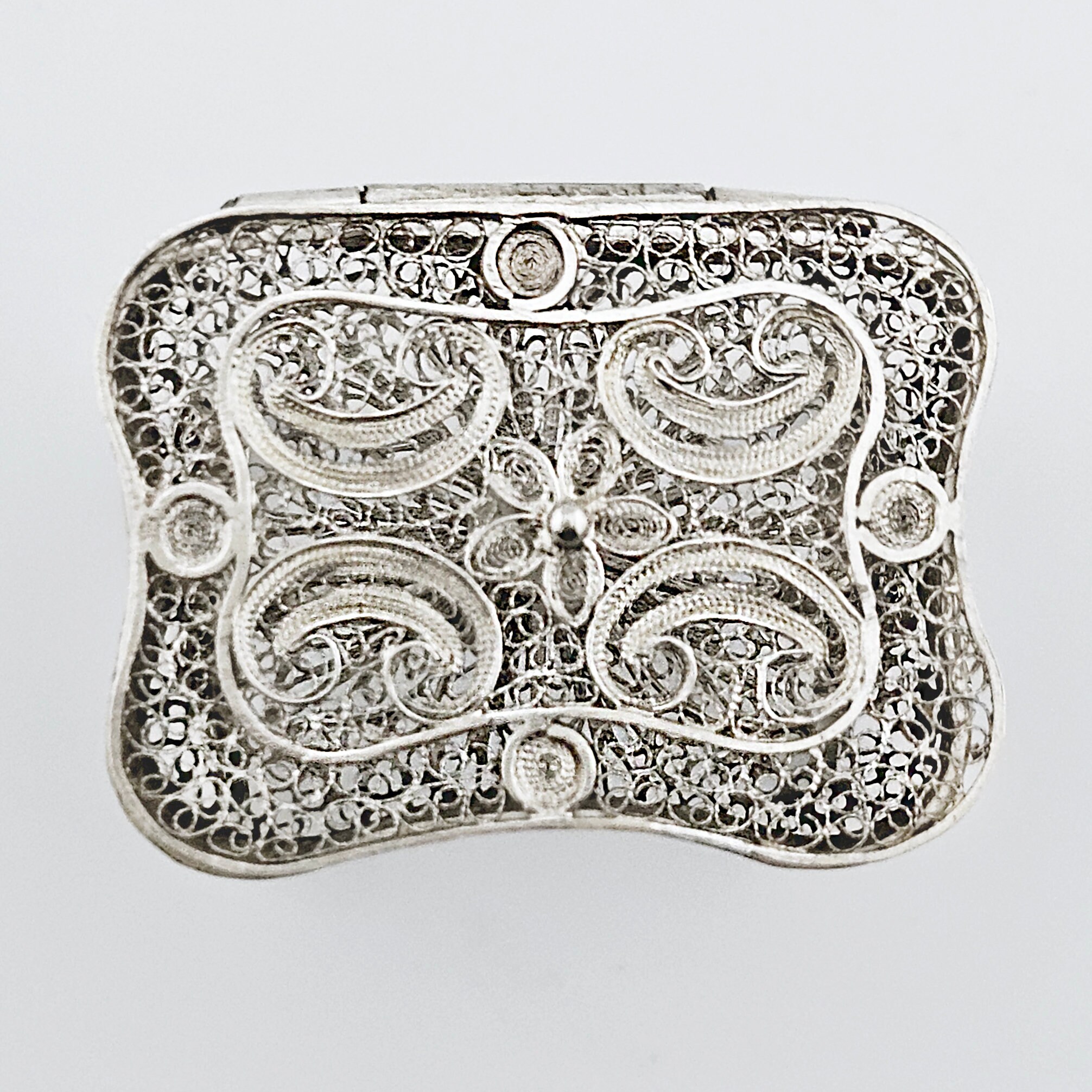 Vintage Silver Filigree Miniature Desk: Handcrafted Dollhouse Furniture ...