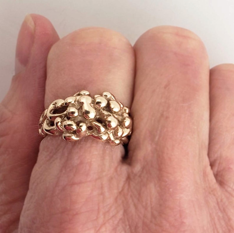 Hand Cast 14K Gold Ring Vintage Dripped Wax Design Size 7 - Etsy