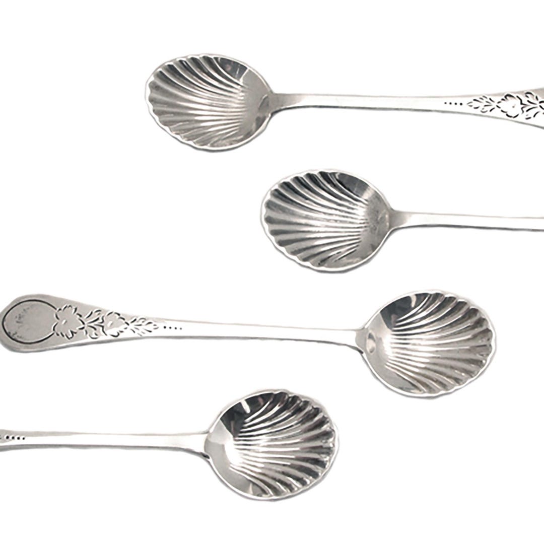 Sterling Silver Shell Bowl Demitasse Spoons - Set of 4 - Gorham Revere ...