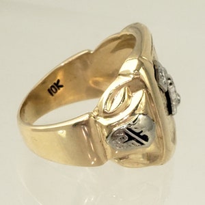 Vintage BPOE Elks Club Ring With Diamond in Solid 10K Gold - Size 8.5 ...