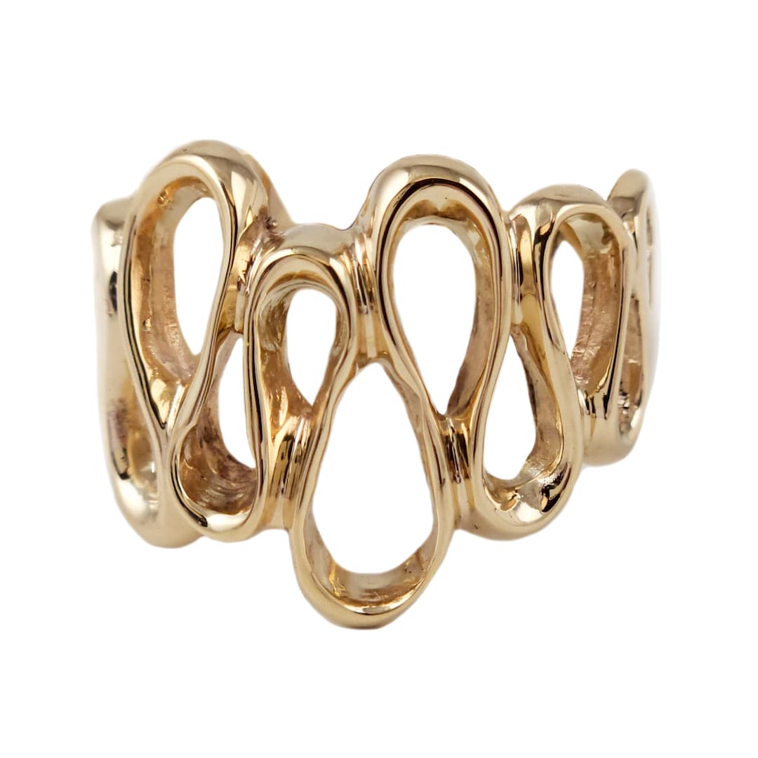 Vintage Solid 14K Gold Squiggle Ring - Size 9.5 - Etsy