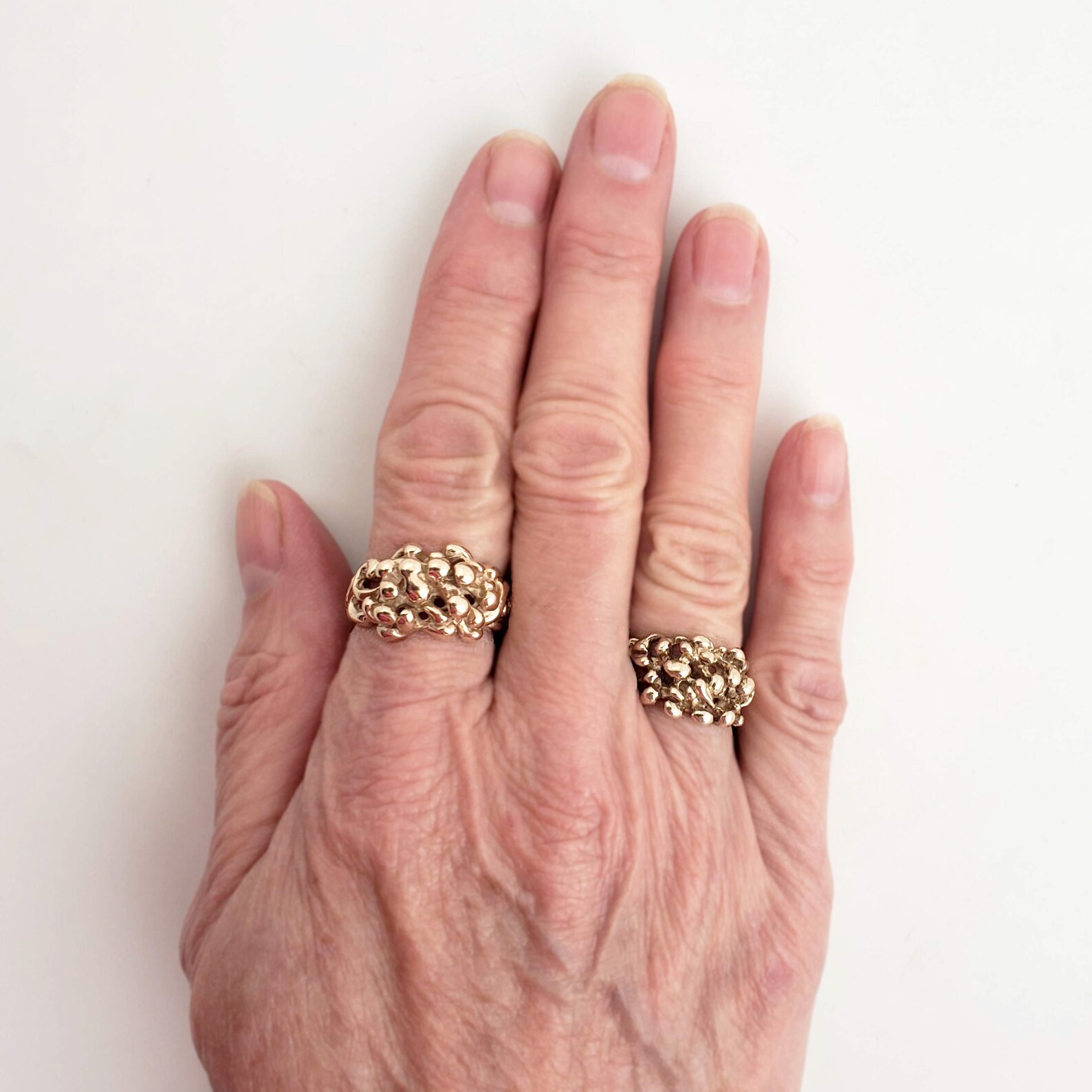 Hand Cast 14K Gold Ring Vintage Dripped Wax Design Size 7 - Etsy