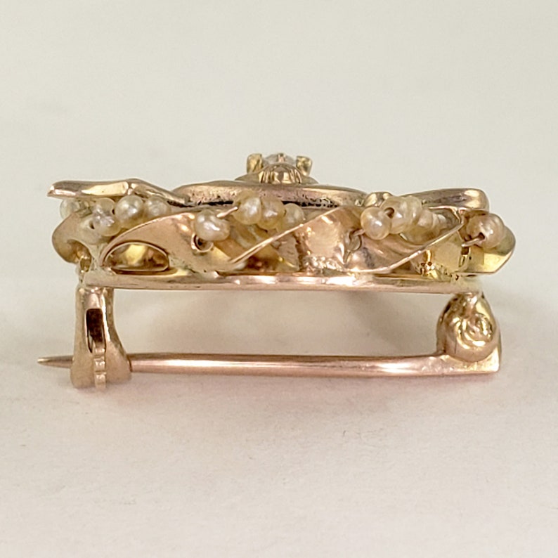 Antique Moolah Shriners Lapel Pin - 10K Gold With Diamond & Seed Pearls ...