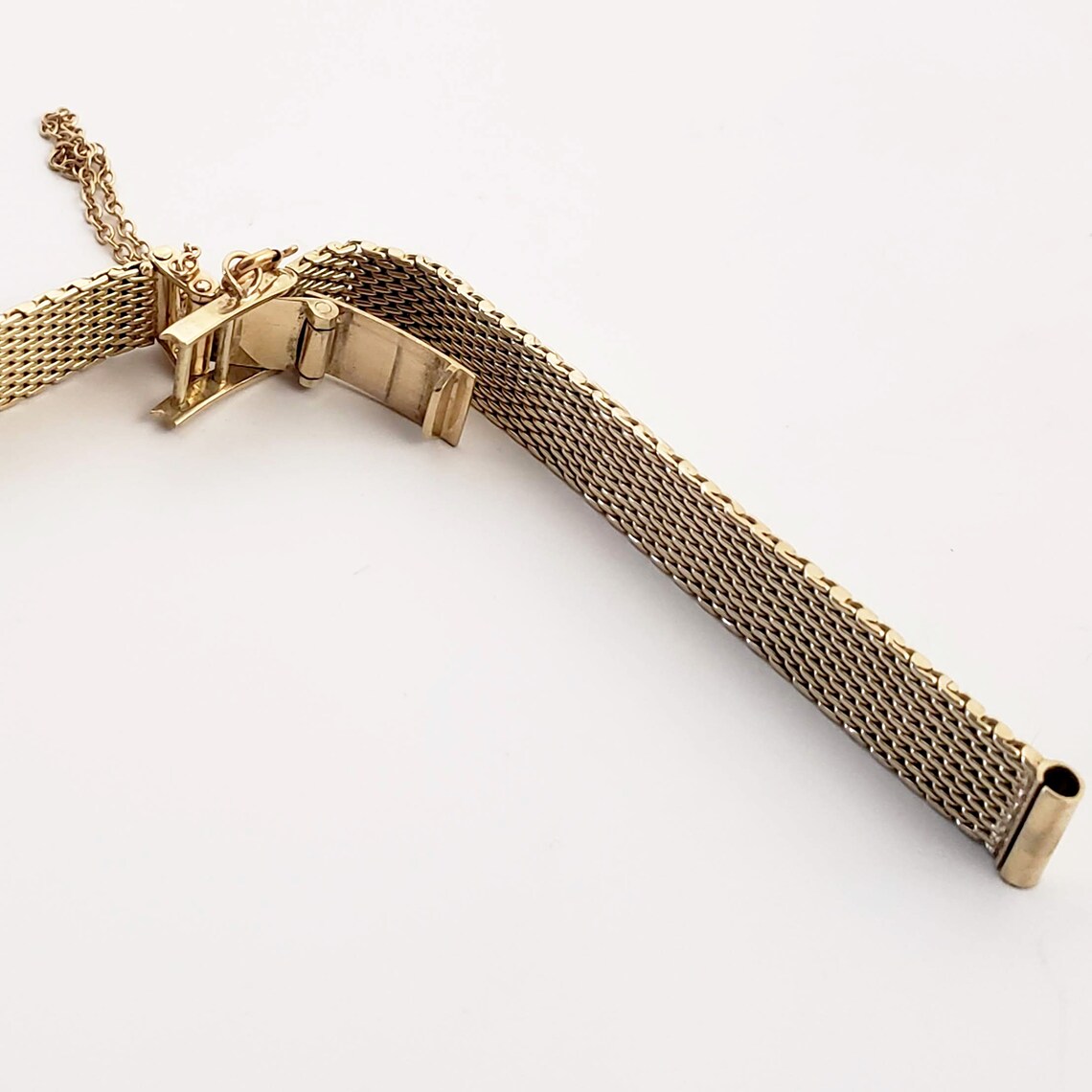 14K Gold Mesh Watch Band Italian Made Vintage 8mm Wide - Etsy