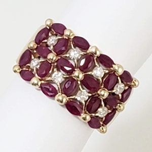 Ruby and Diamond Tapered Band in 14K Gold 22 Rubies, 8 Diamonds Size 8 ...