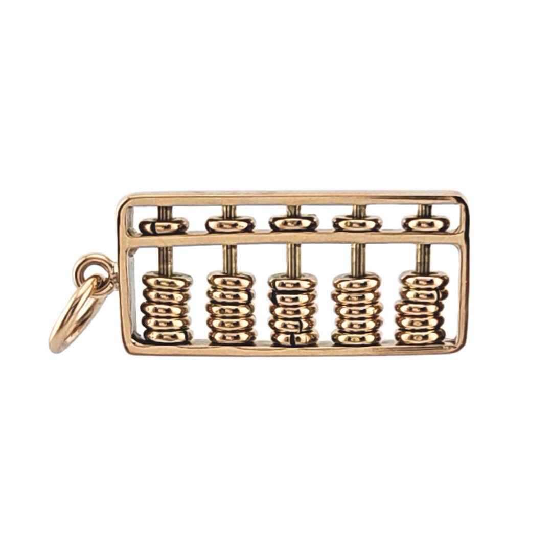 Vintage Abacus Charm in Solid 14K Gold - Beads Slide - 1" Wide - Etsy