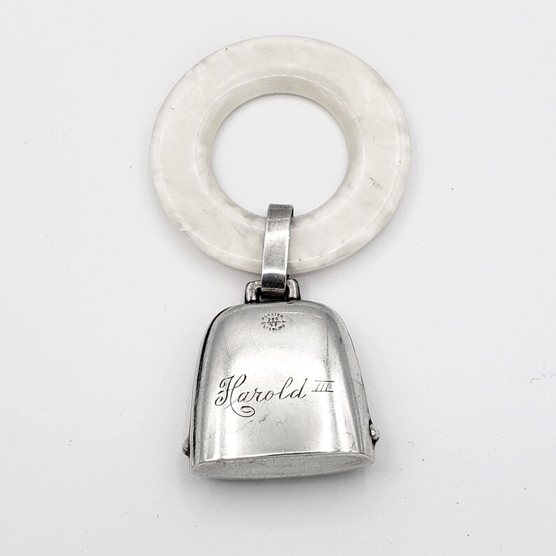 Vintage Sterling Silver Bell Baby Rattle Teething Ring | Etsy
