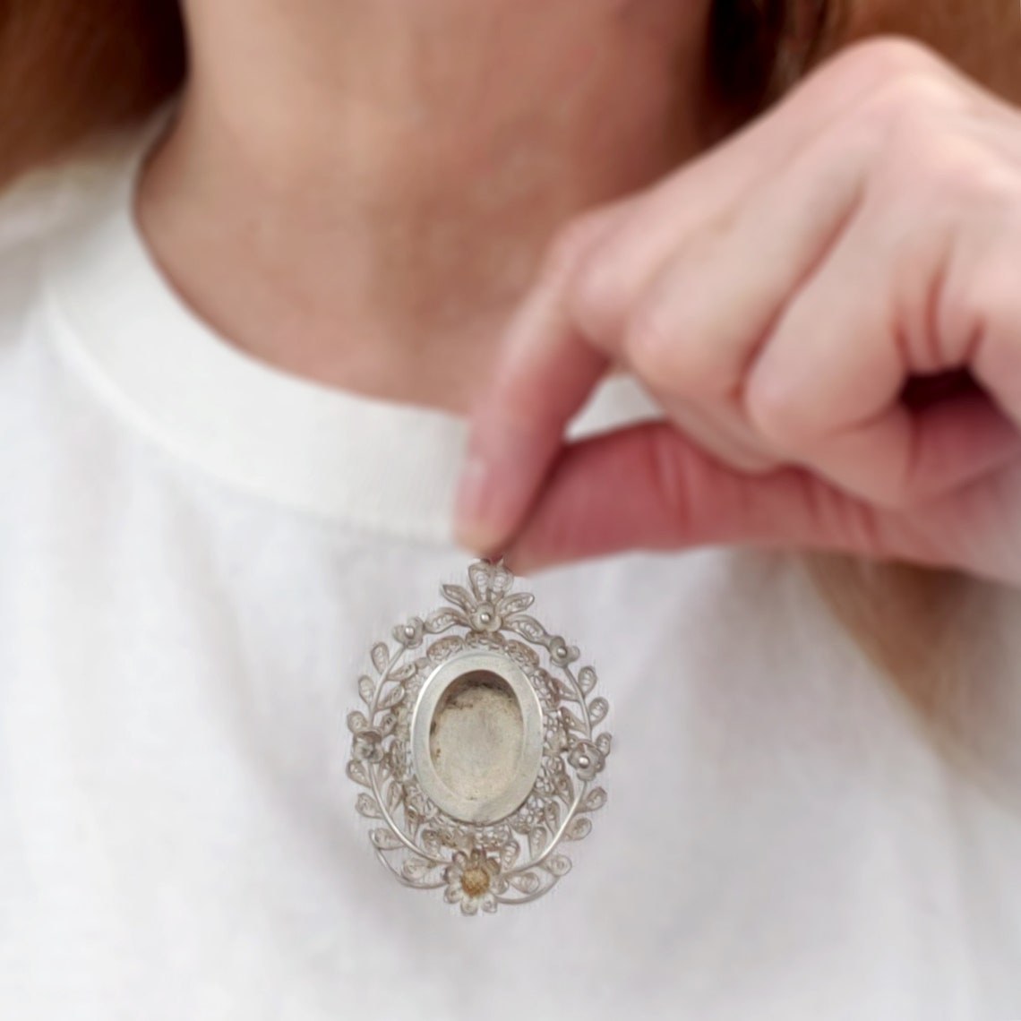 Victorian Keepsake Locket With Silver Filigree Antique - Etsy