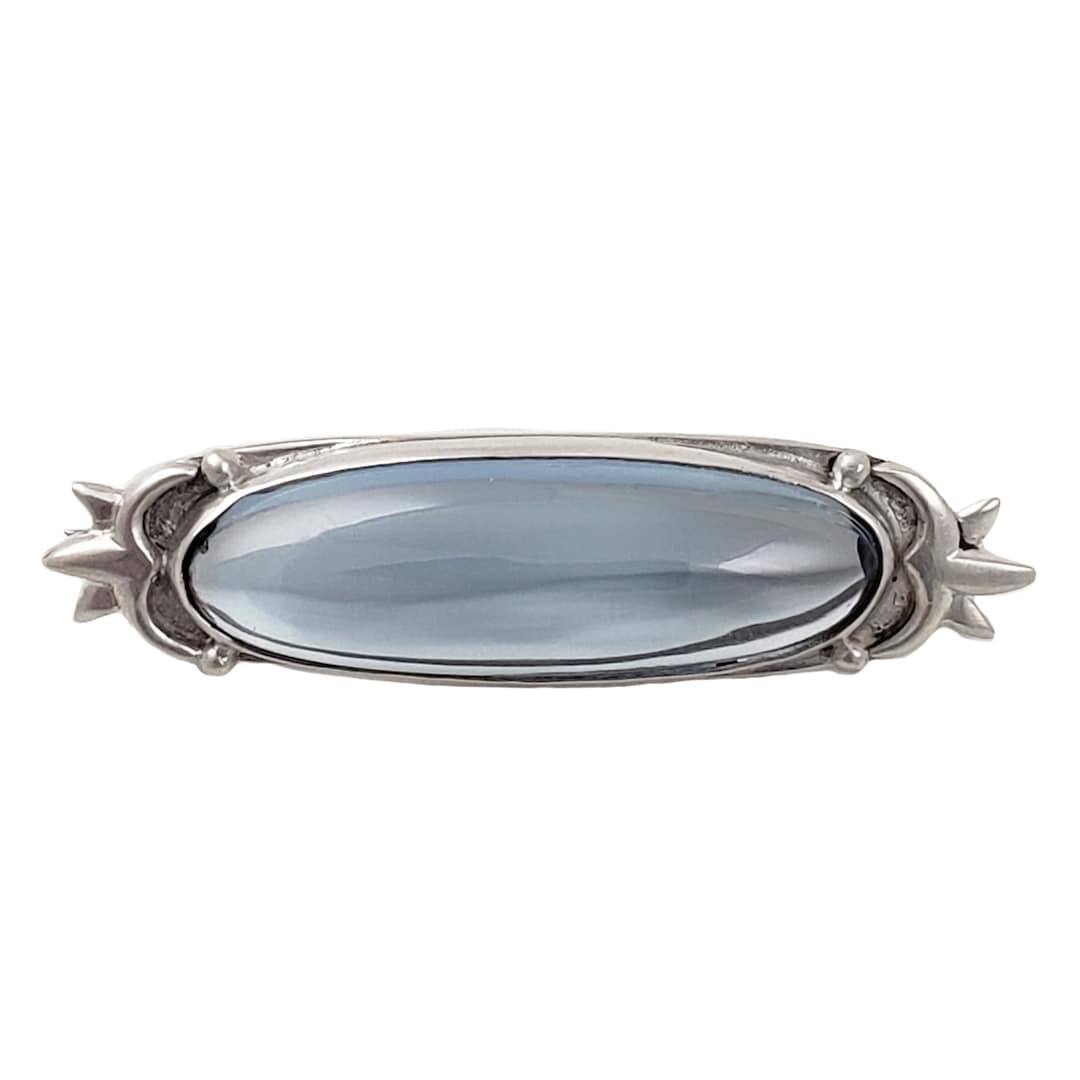 Vintage Silver and Blue Topaz Brooch With Distinctive Cabochon - 1.75 ...
