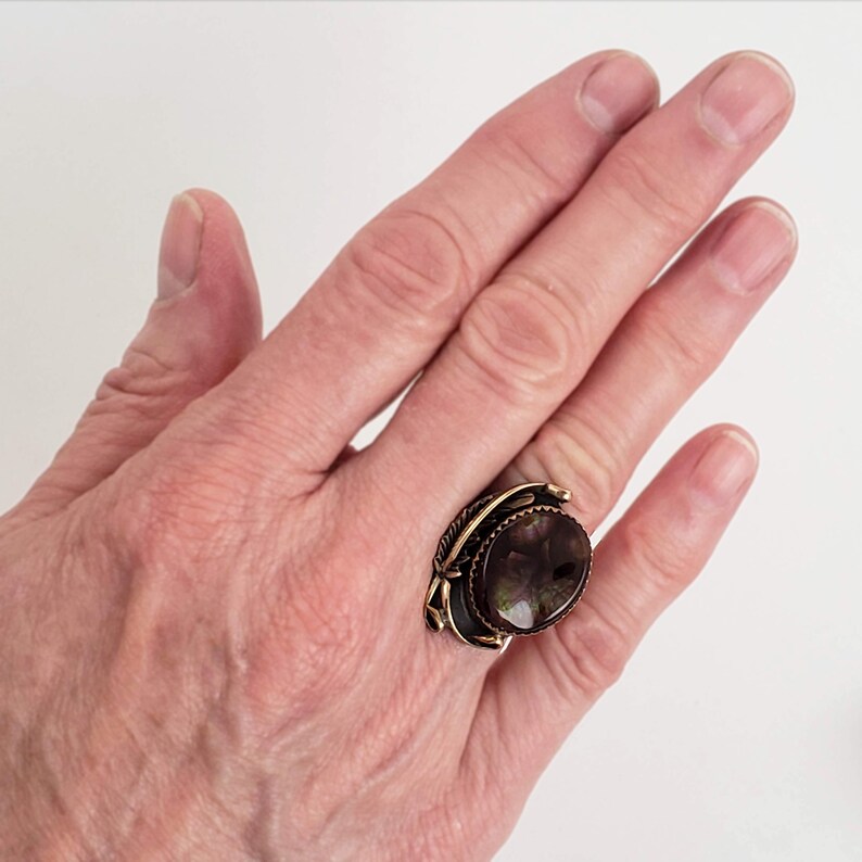 10K Gold & Fire Agate Ring Signed Alfred Joe Gold - Etsy