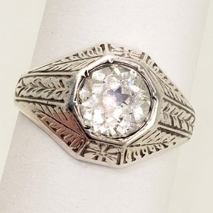 Vintage Mens Sterling Silver and Glass Stone Ring With Decorative ...