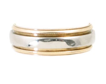 Vintage 14K Gold Wedding Band Distinctive Two-tone Ring | Etsy