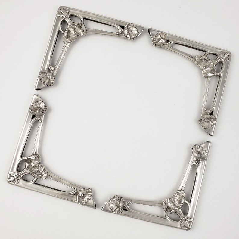 Set of 4 Antique Sterling Silver Frame Corners by Reed & - Etsy