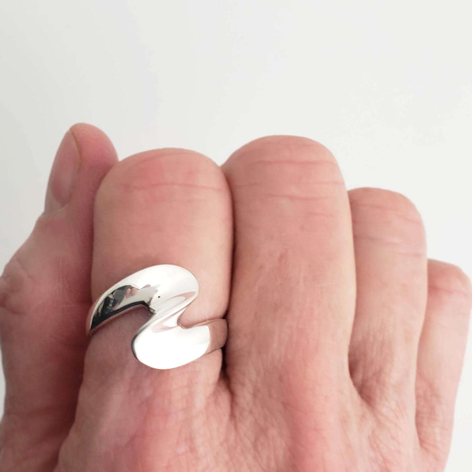 Vintage Sterling Silver Squiggle Ring Size 9 | Etsy