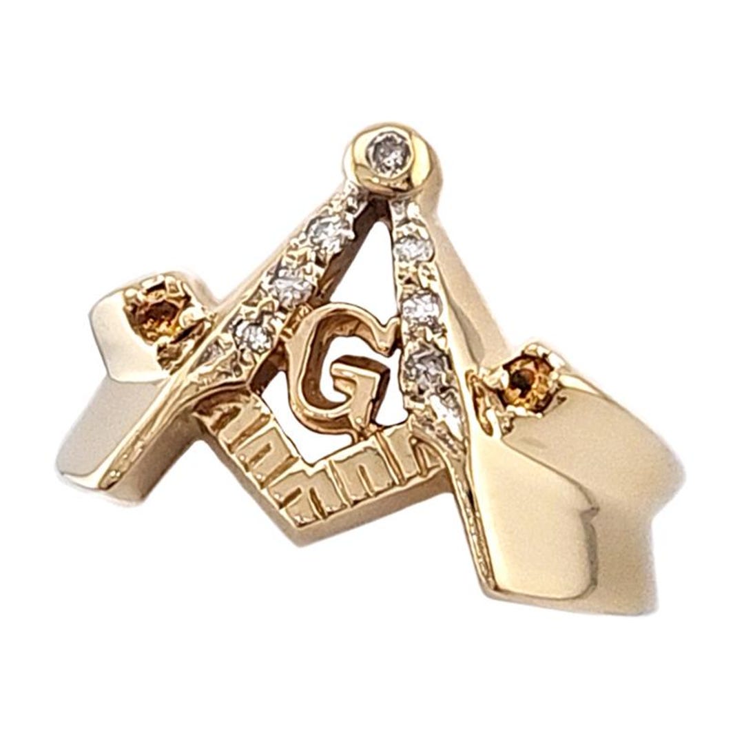 Vintage Masonic Emblem Ring in 10K Gold With Unique Design - Size 9 - Etsy
