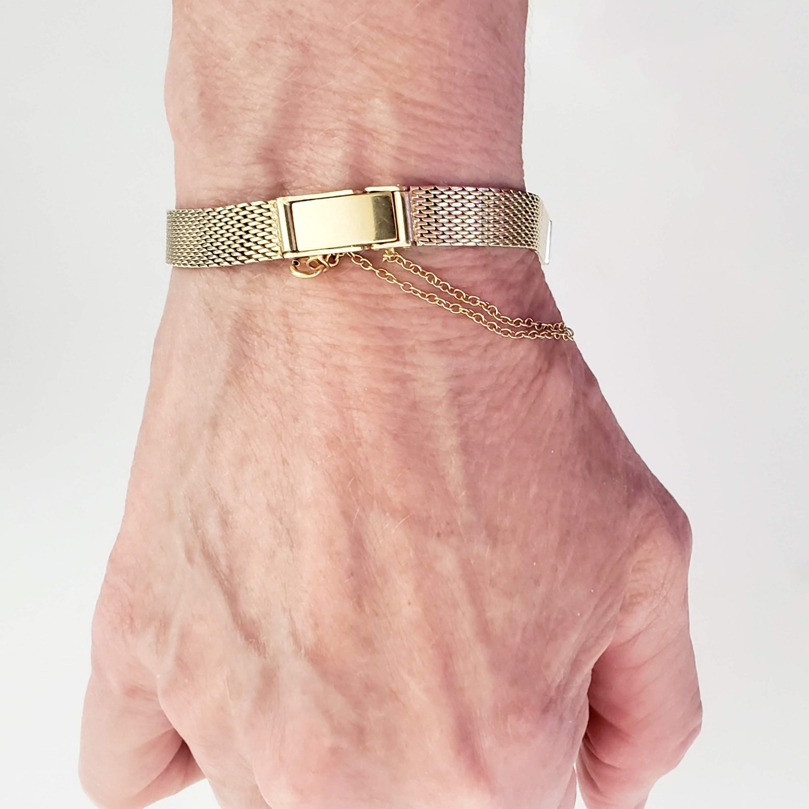 14K Gold Mesh Watch Band Italian Made Vintage 8mm Wide - Etsy