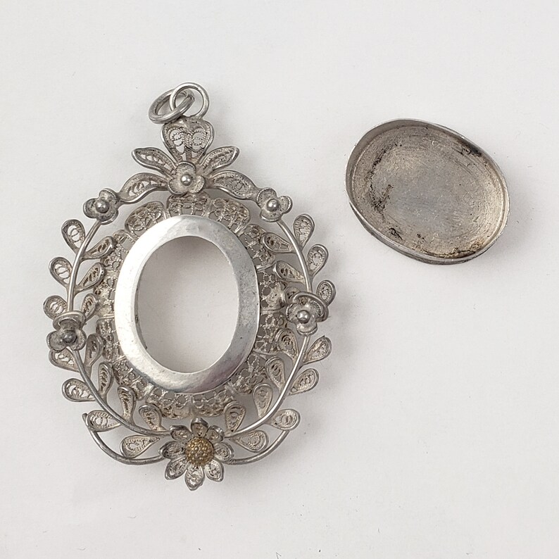Victorian Keepsake Locket With Silver Filigree Antique - Etsy