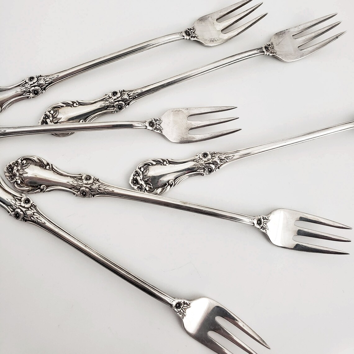Set of 6 Vintage Cocktail Forks in Sterling Silver Wild Rose - Etsy