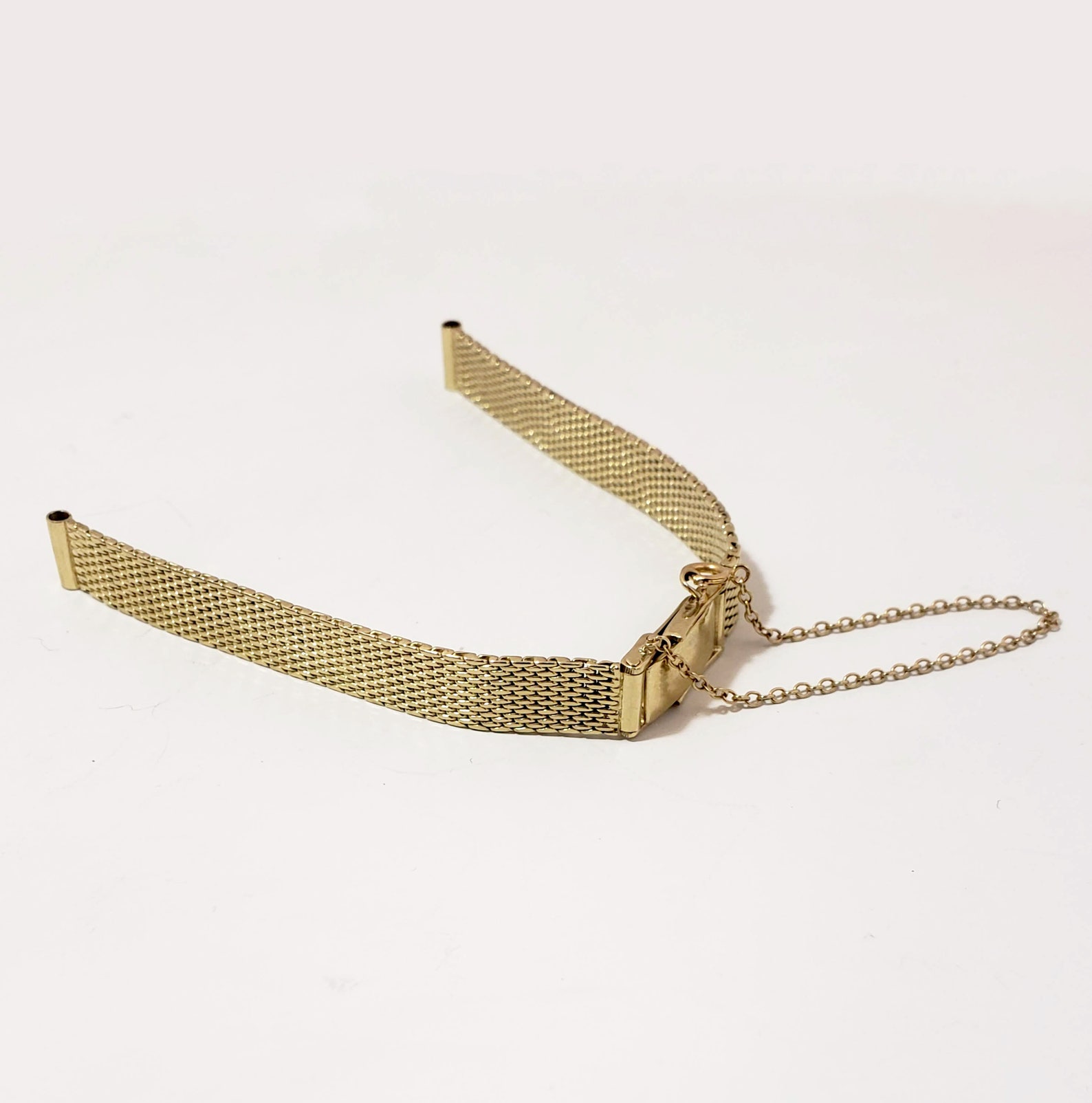 14K Gold Mesh Watch Band Italian Made Vintage 8mm Wide - Etsy