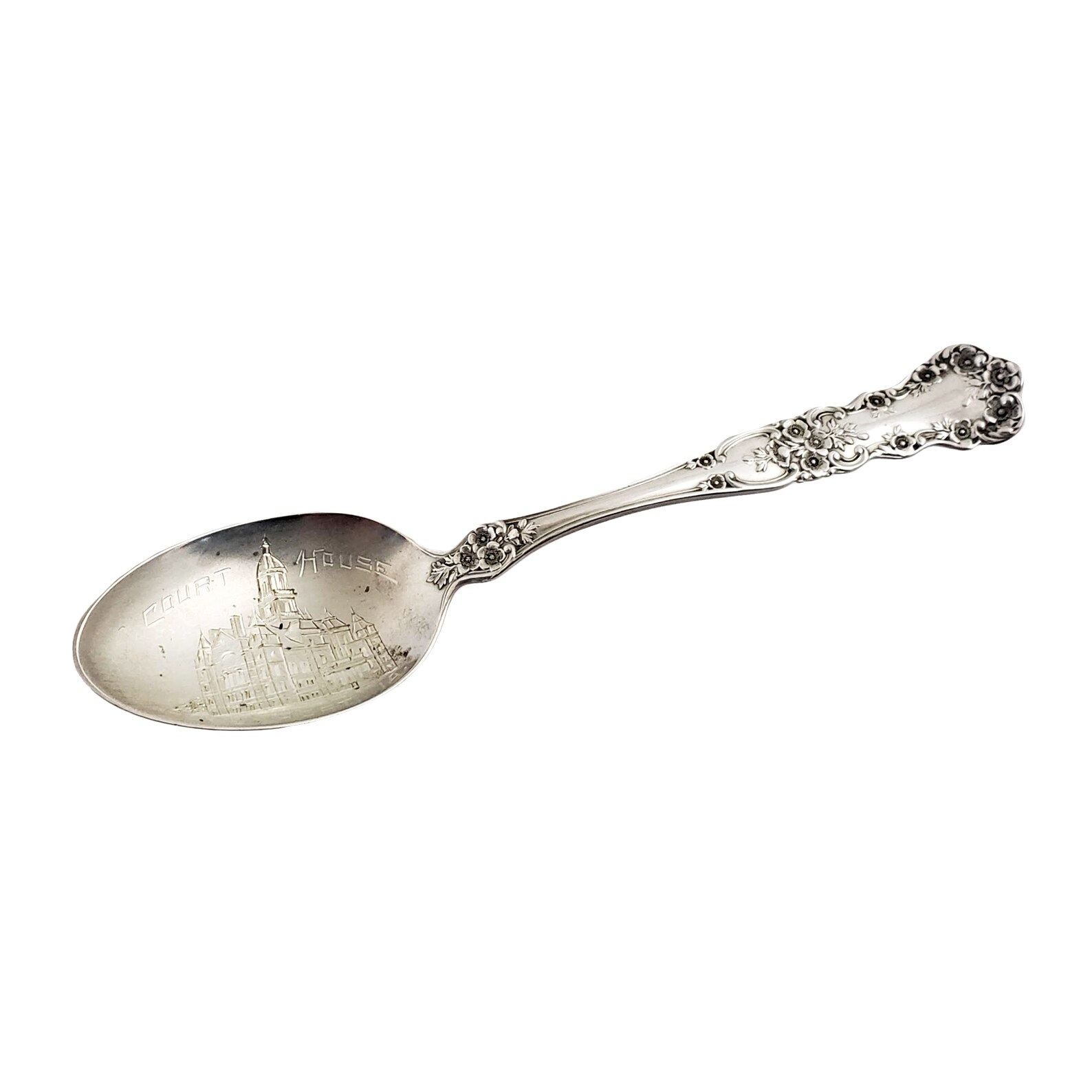 Antique Sterling Silver Spoon - Scott County Courthouse Davenport, Iowa ...
