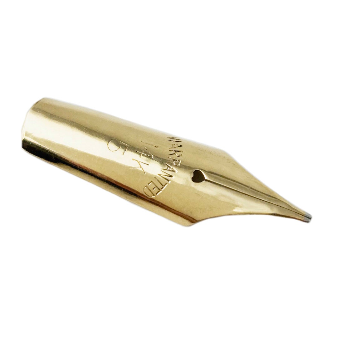 Vintage Solid 14K Gold Fountain Pen Nib - Warranted 5 - 7/8" Long - Etsy