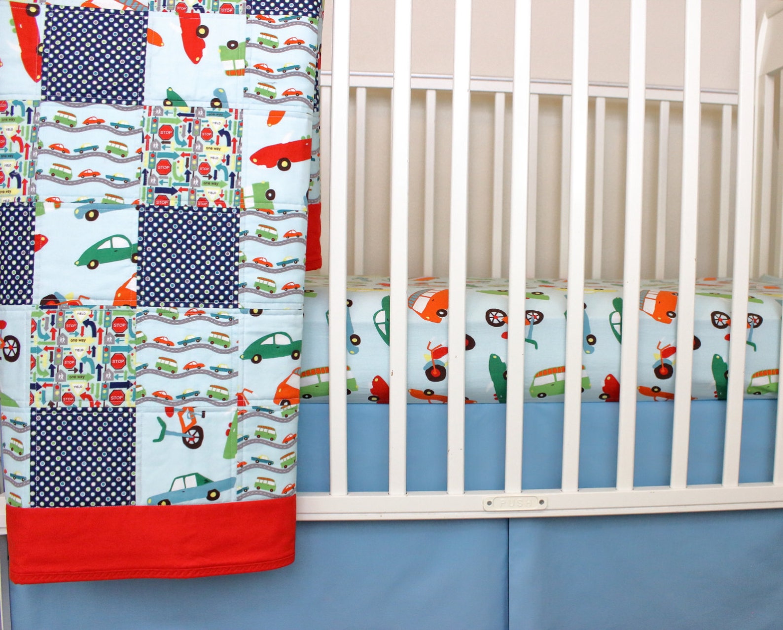 Thomas Car Crib Bedding / Things That Go / Vintage Cars Crib Set / Blue ...