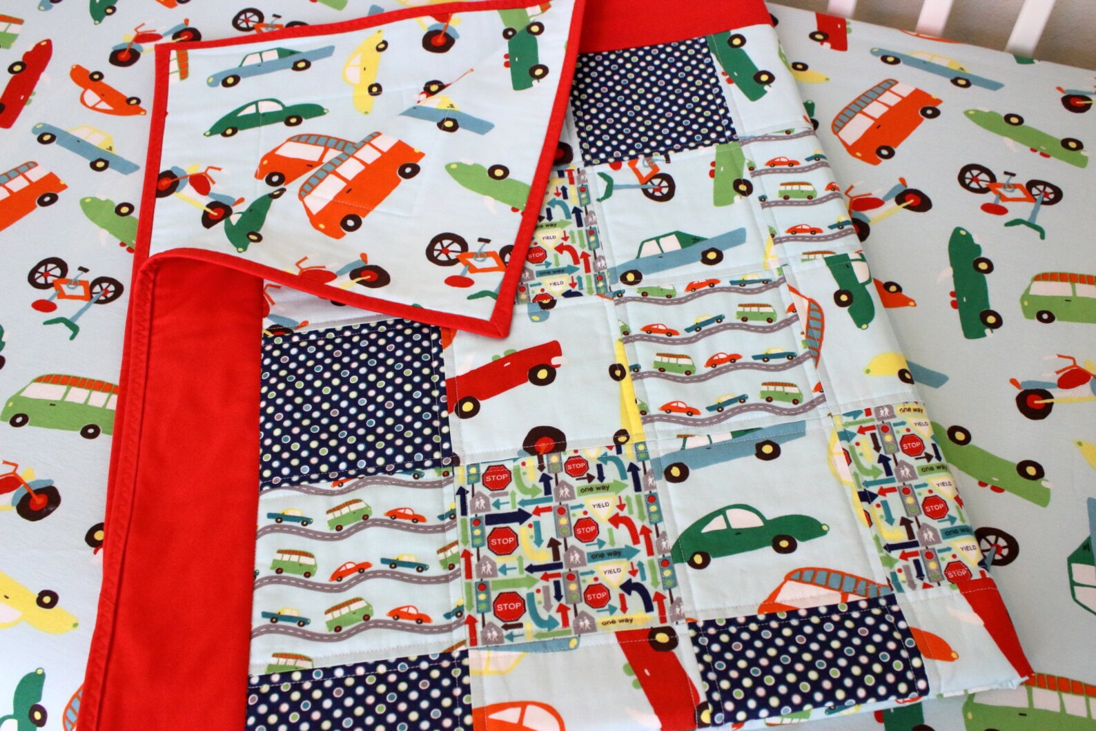 Thomas Car Crib Bedding / Things That Go / Vintage Cars Crib Set / Blue ...