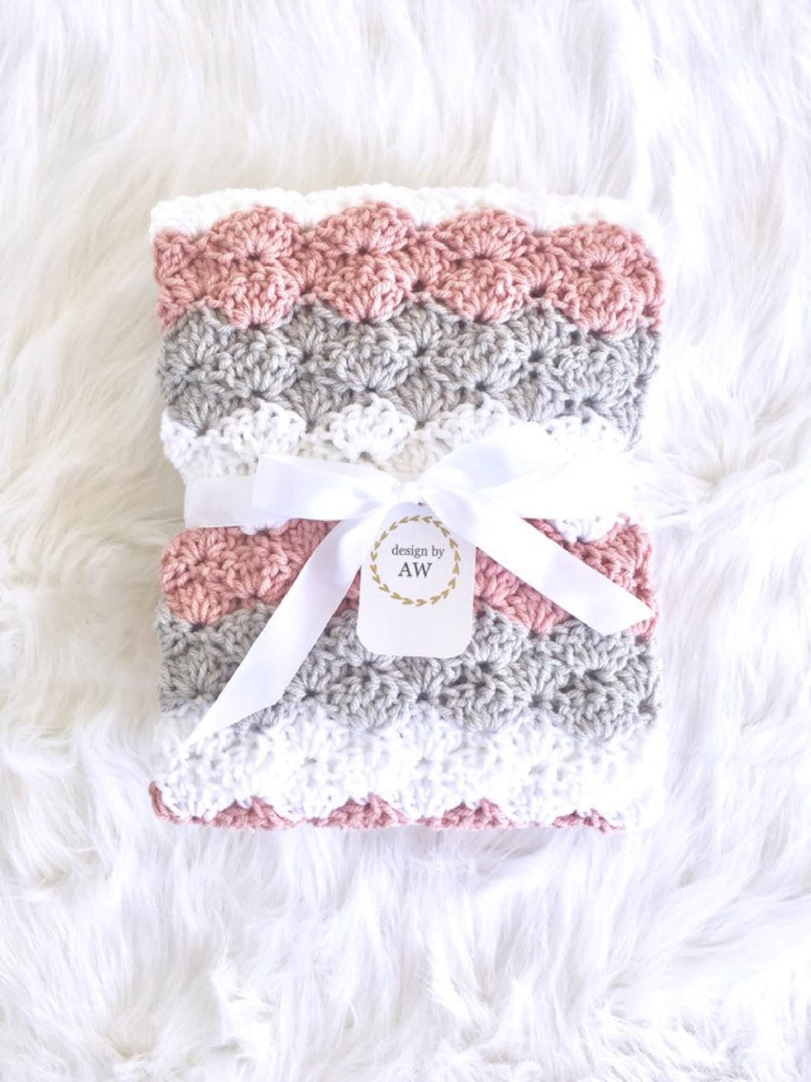 Neutral Crochet Baby Blanket - Baby Gift Basket Ideas - Modern Neutral ...