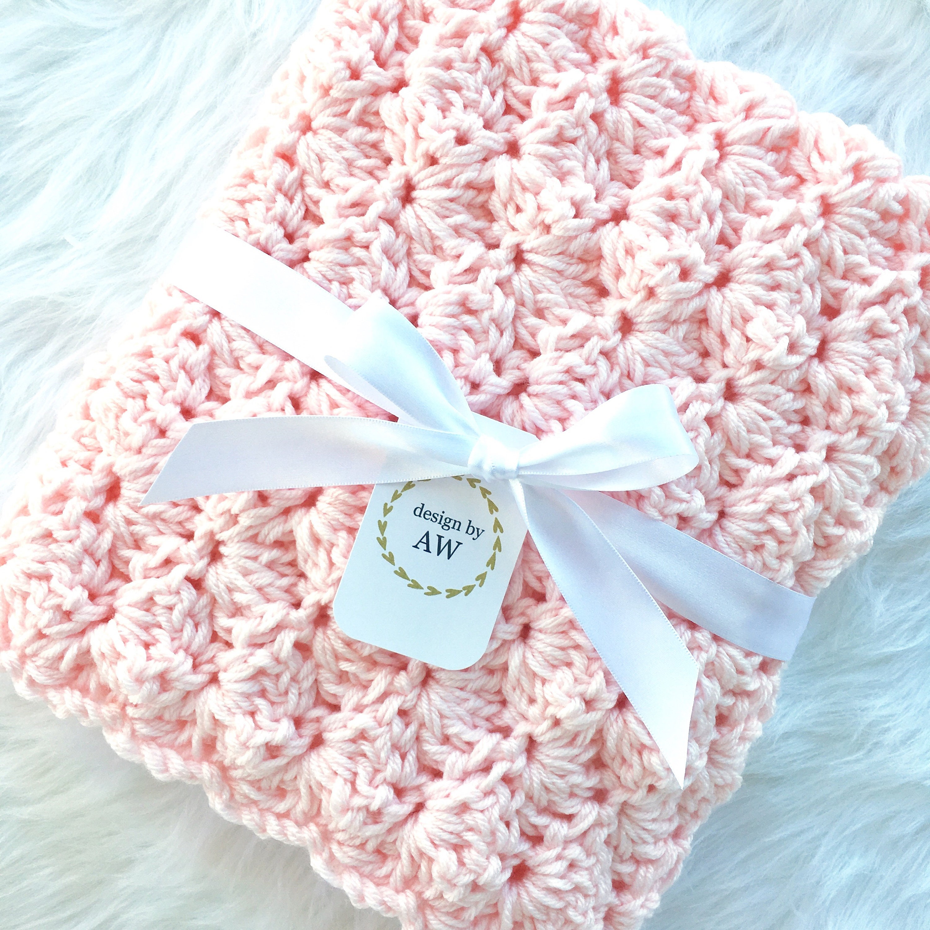 Crochet Baby Blanket Pattern - Easy Shell Stitch - Chunky Crochet ...