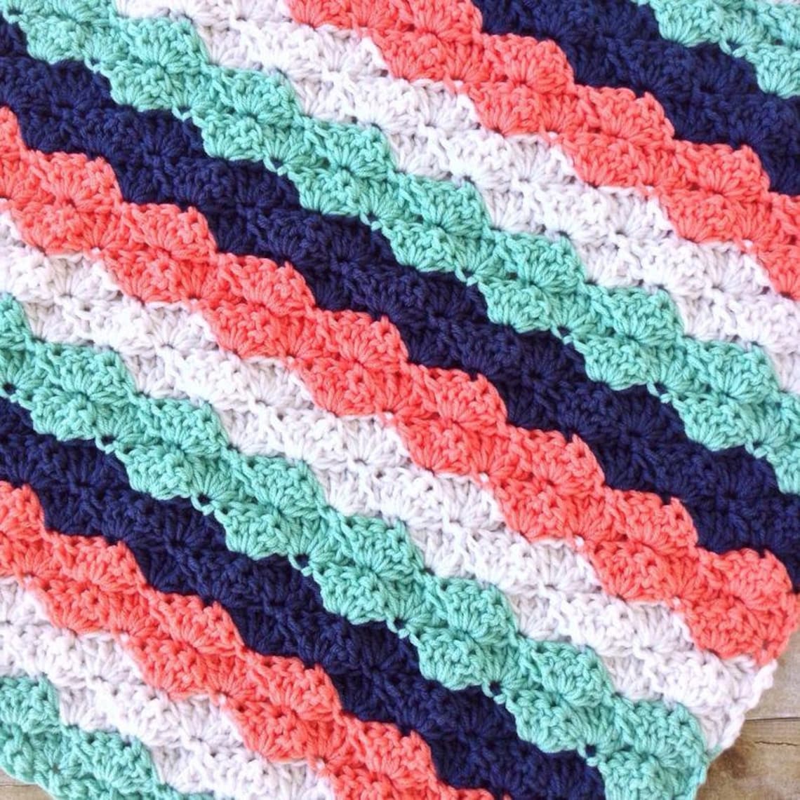 Crochet Pattern Baby Blanket Easy Shell Stitch Afghan | Etsy