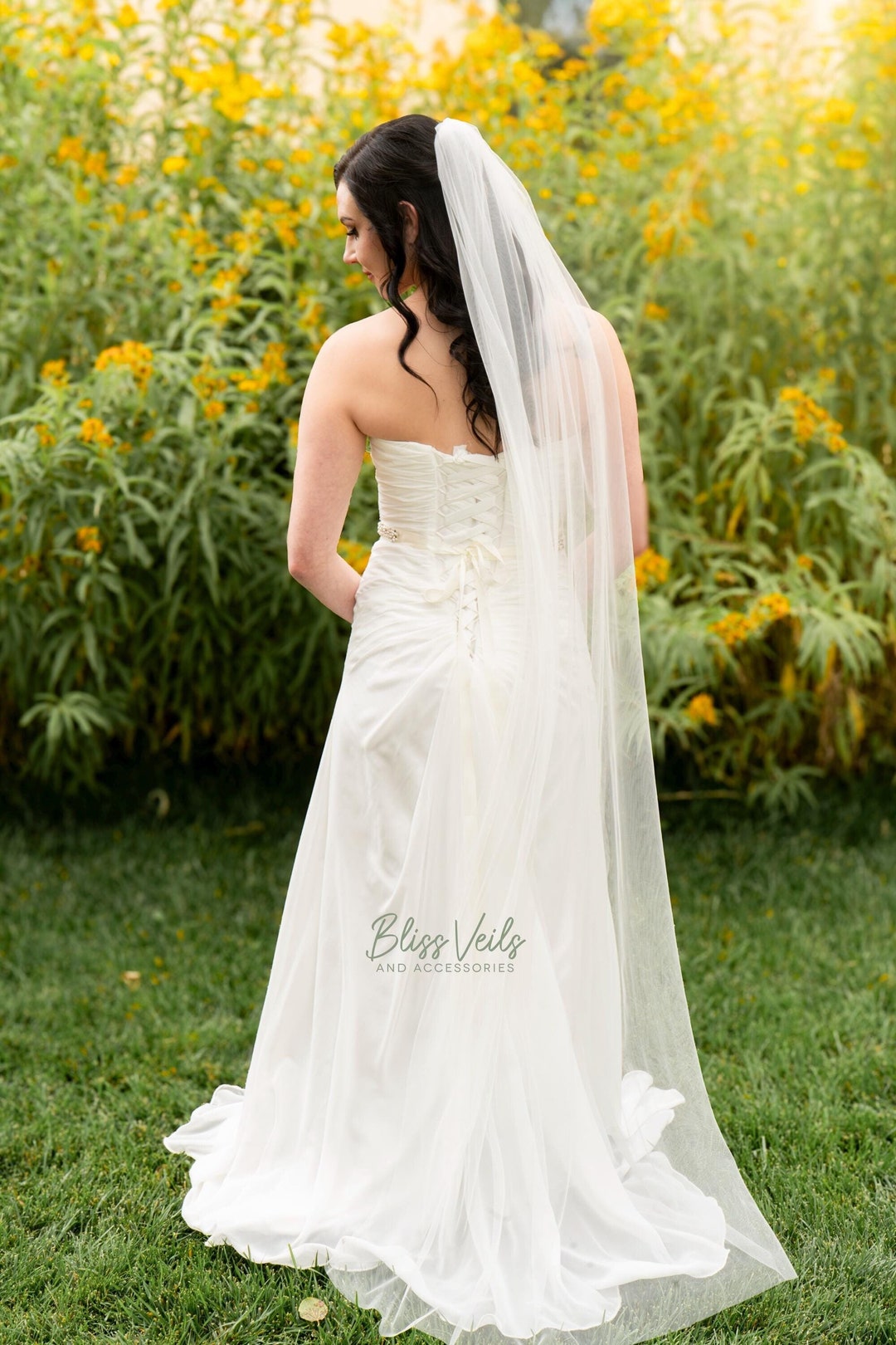 Thin Barely There Wedding Veil - Simple Super Soft Veil - Floor Length ...