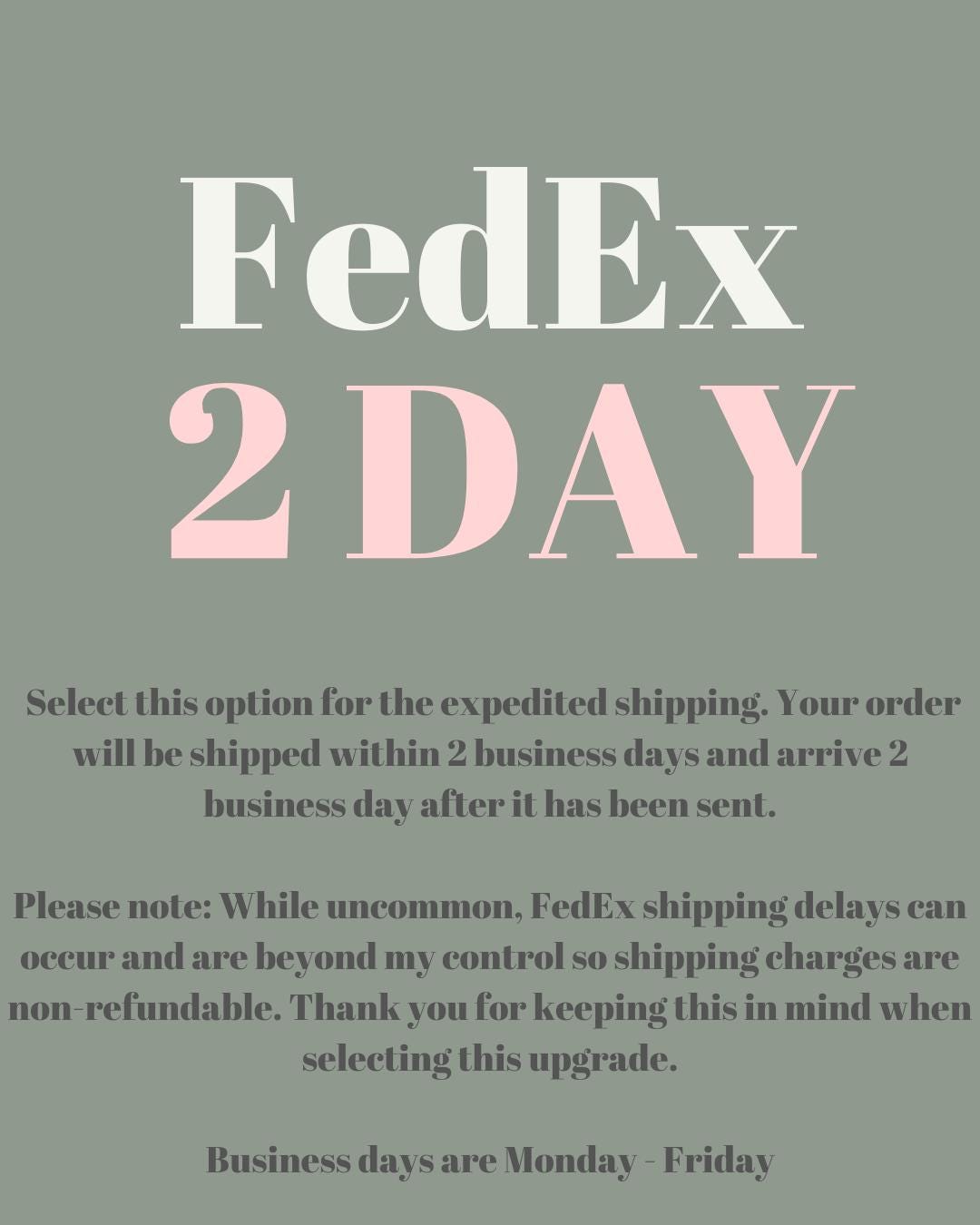 Fedex 2-day Shipping Upgrade - Etsy