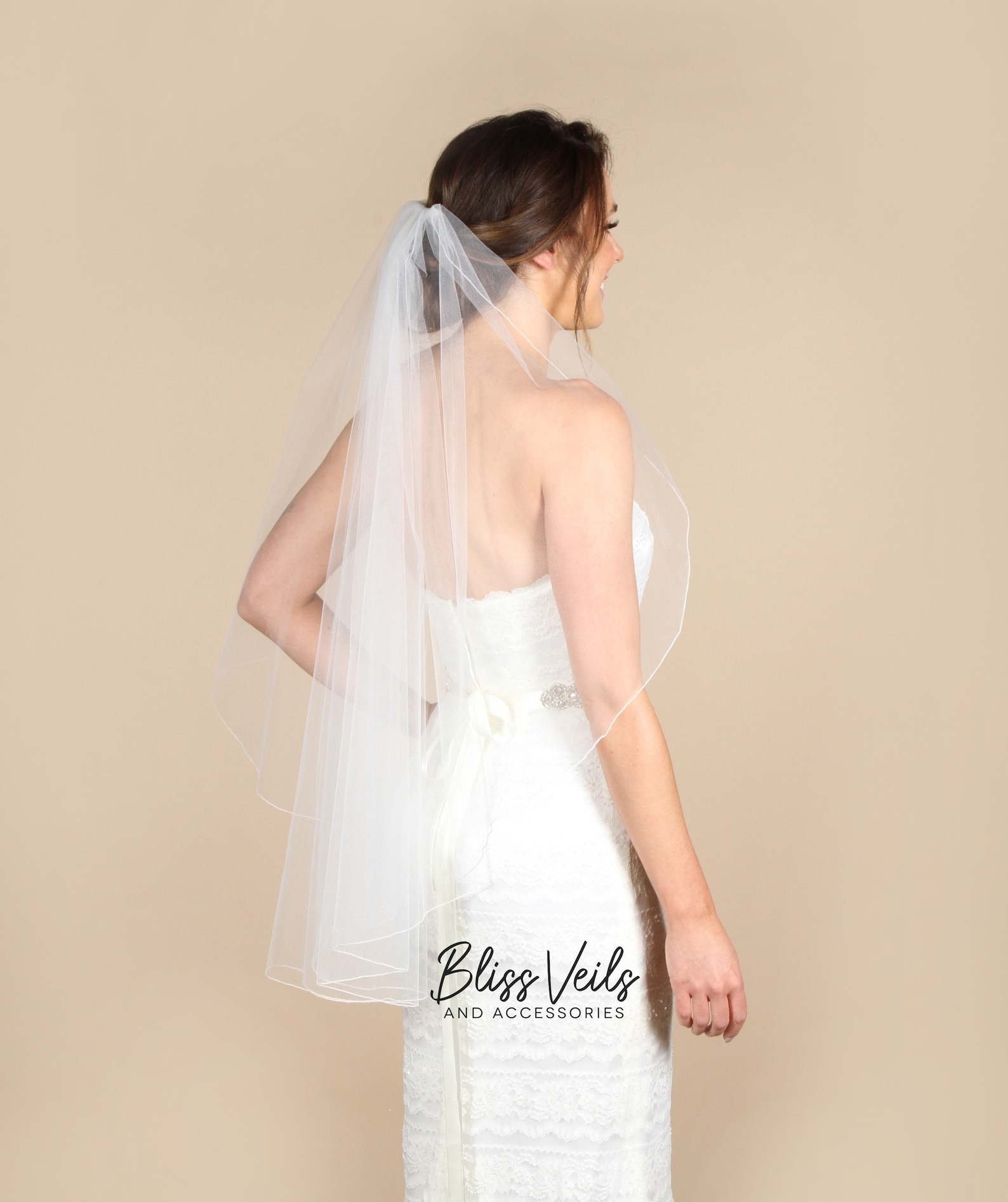 Angel Cut Veil Wedding Veil Cascade Veil Ivory Bridal - Etsy